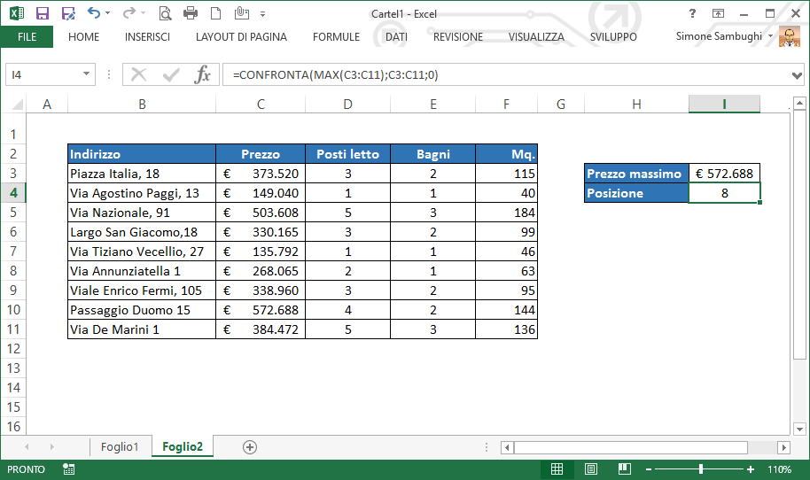 Come ottenere la posizione del valore più grande in un elenco - Excel ...